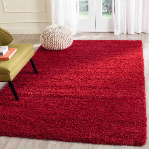 SAFAVIEH Laguna Neven Solid Shag Area Rug, Red, 5'3" x 7'6" - Walmart.com