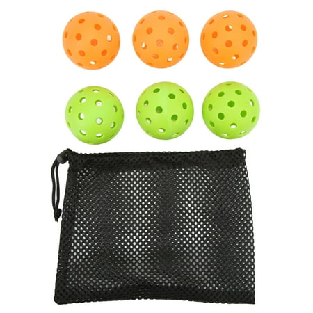 Plastic Pickleball Ball Set, Skills Training Orange And Green 6pcs 40 ...