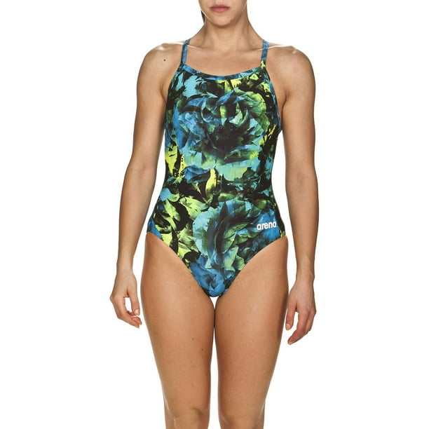 Arena Womens Hyper Floral Light Drop Back Maxlife One Piece Swimsuit