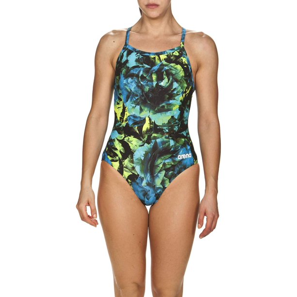 Arena Womens Hyper Floral Light Drop Back Maxlife One Piece Swimsuit