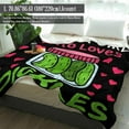 Cartoon Pickles Pattern Blanket, Slogan Print Blanket, Soft Throw ...