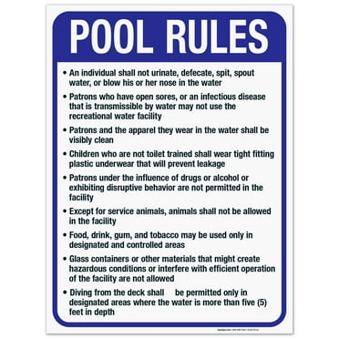 Pool Rules Sign Bilingual, Spanish English, - Walmart.com