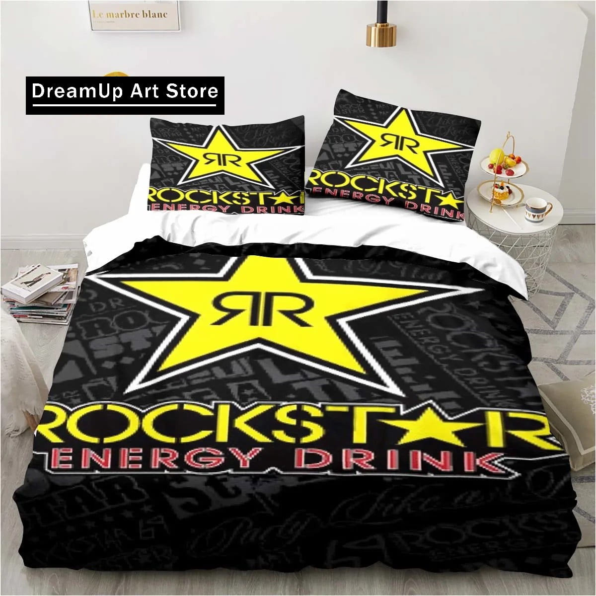 Click here for Yingd Drinks R-Rockstar Energy Logo Bedding Set Bo... prices