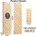 100 pack baguette paper bags, 100 seal stickers cowhide long bread bags ...