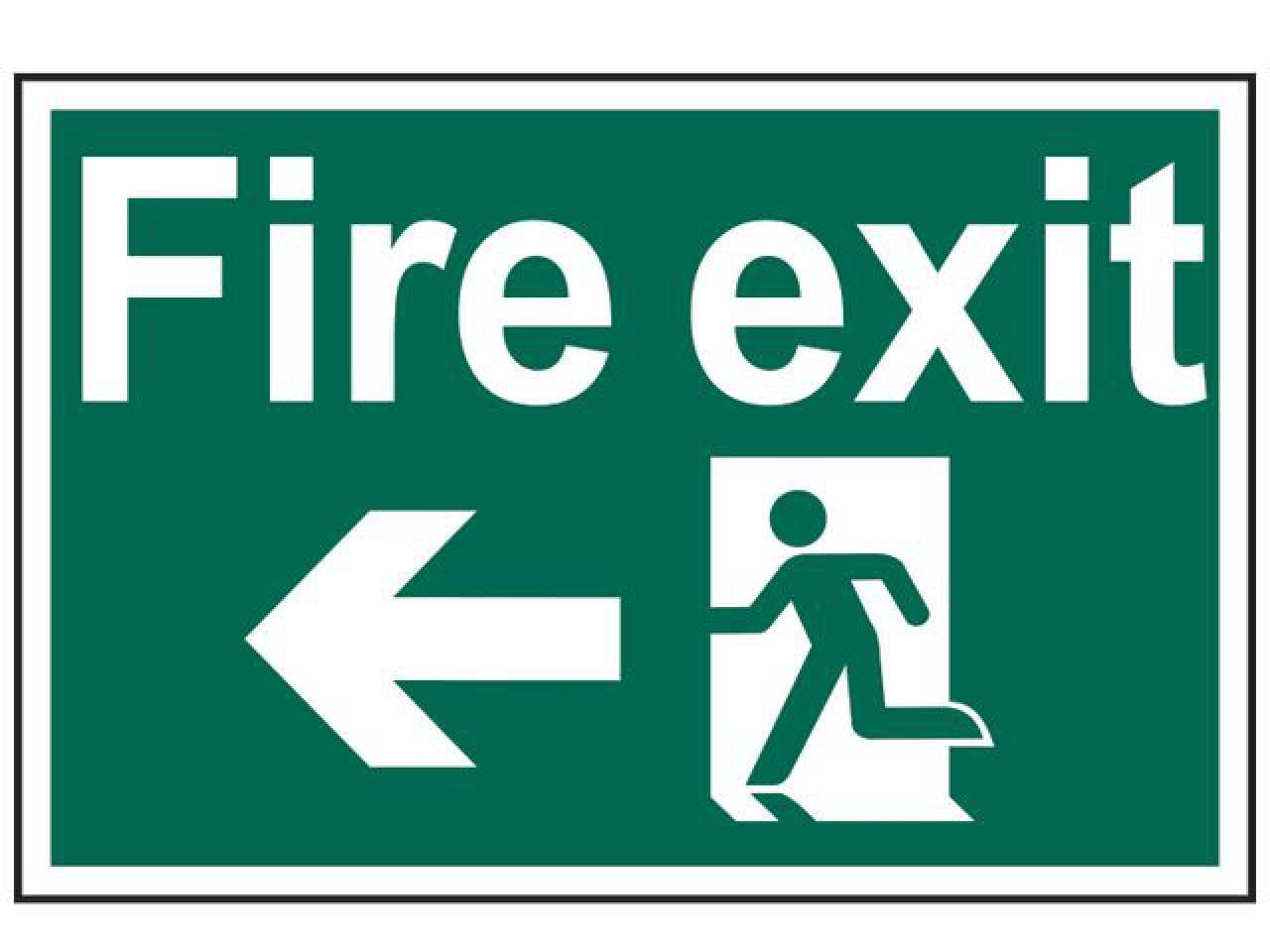 Scan - Fire Exit Running Man Arrow Left - PVC 300 x 200mm - Walmart.com