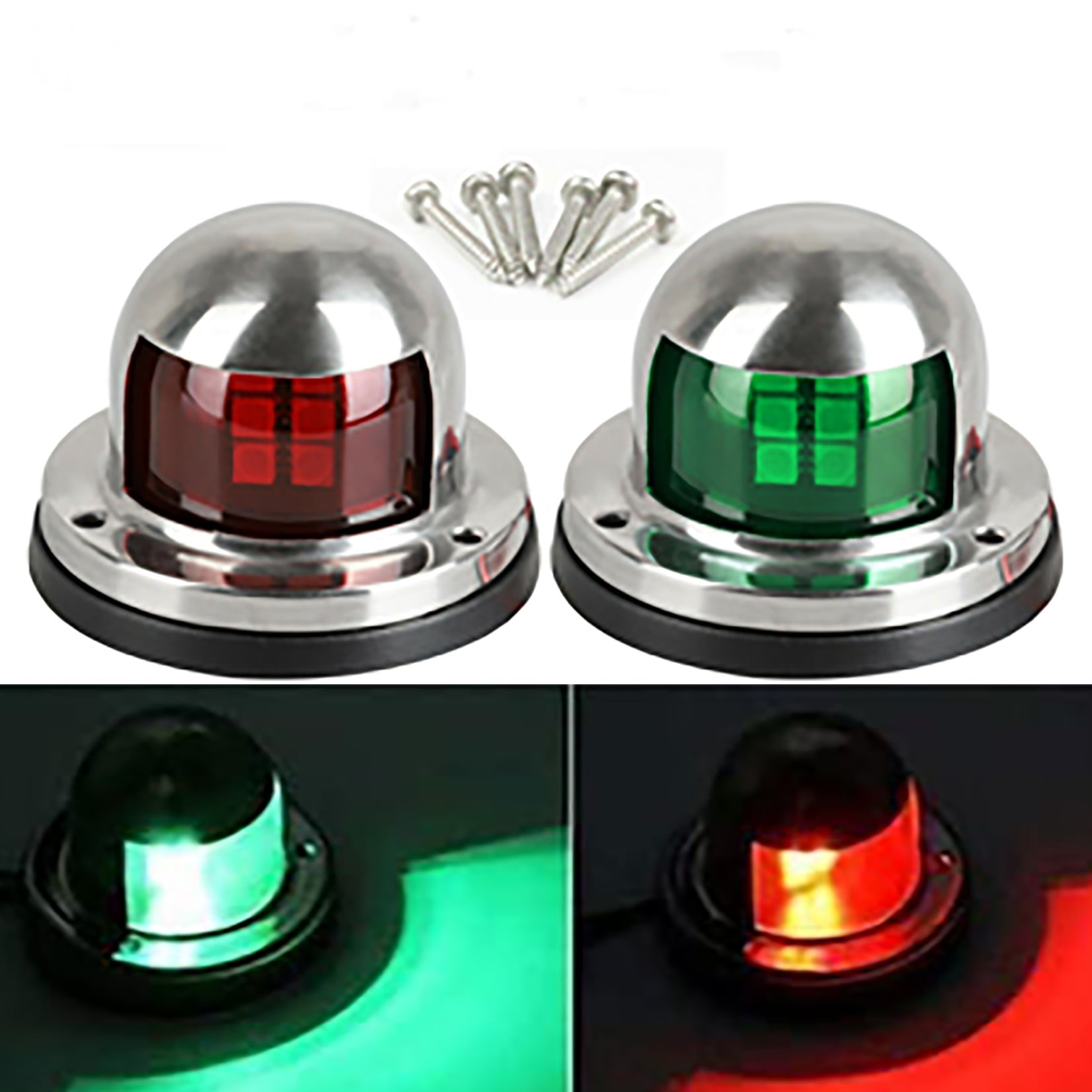 1 Pair 12V LED Bow Navigation Lights for Boating Fishing Yacht ...