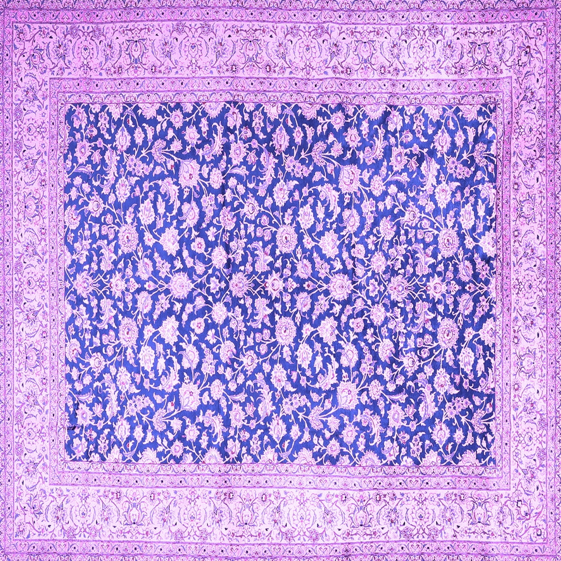 Ahgly Company Indoor Square Persian Purple Traditional Area Rugs, 4 ...