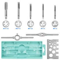 8Pcs Metric Hand Tap and Die Set M3-M12 Screw Thread Plugs Straight ...