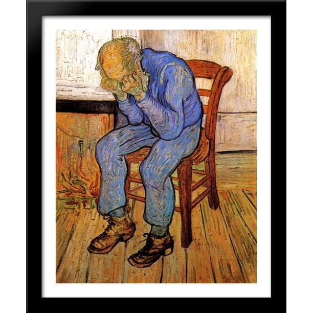 Old Man in Sorrow (On the Threshold of Eternity) 28x34 Large Black Wood ...