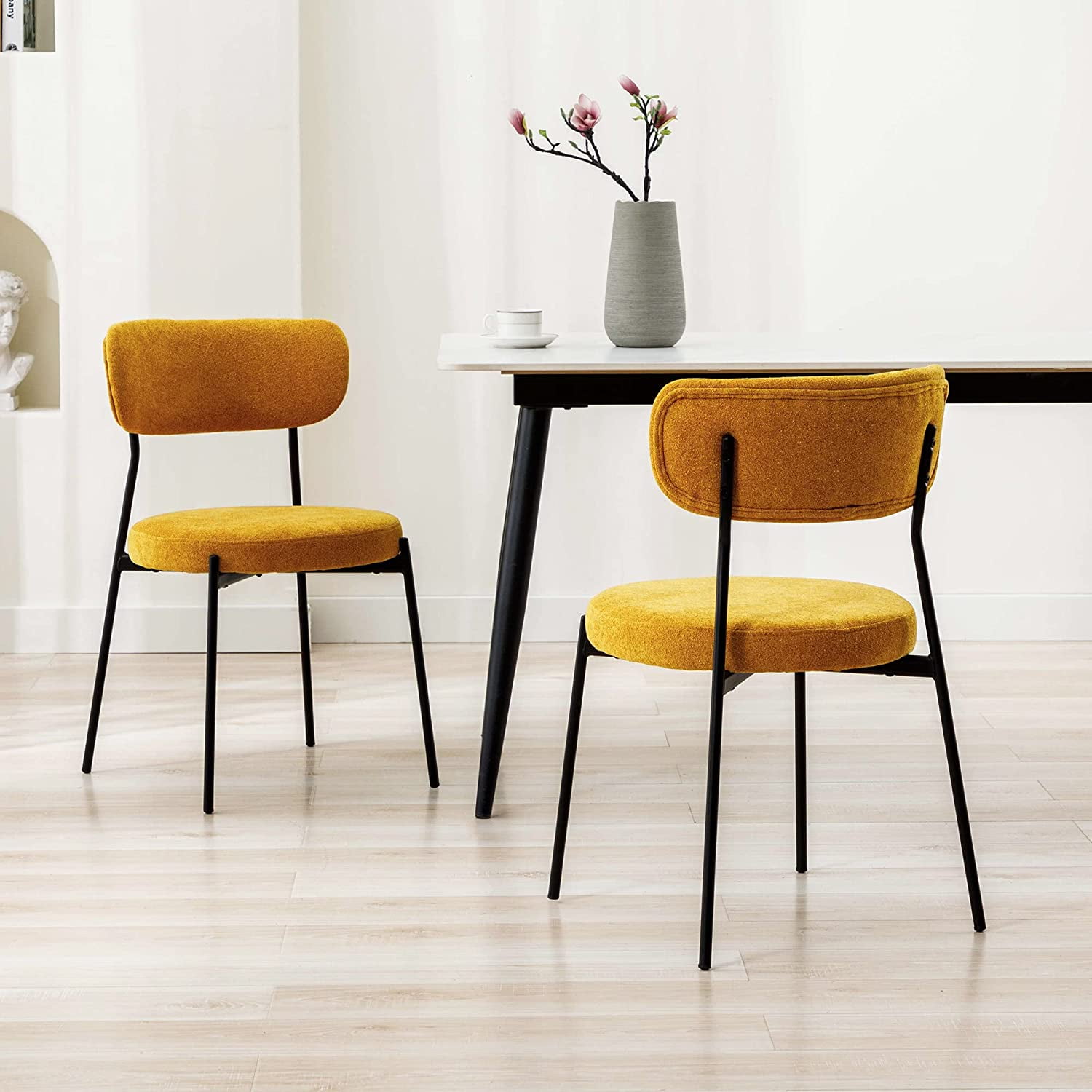 Duhome Modern Dining Chairs Set of 2 Boucle Upholstered Dining Room ...