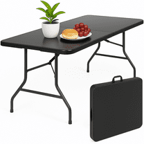 Costway 6' Folding Table Portable Plastic Indoor Party Dining Tables ...