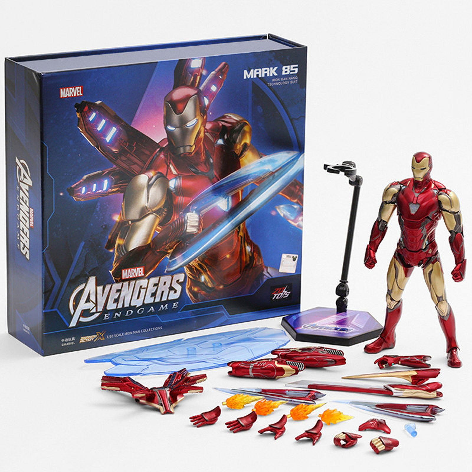 Figura de acción original de ZD Toys Iron Man MK85 Legends Spider-Man Avengers 1/10 Tony Stark ...