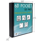 Better Office Products, 60 Pocket Black Presentation Book, Durable Poly ...