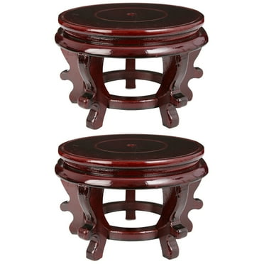 simhoa Mini Wooden Stool Plant Stand Plant Stool Decorative Small Round ...