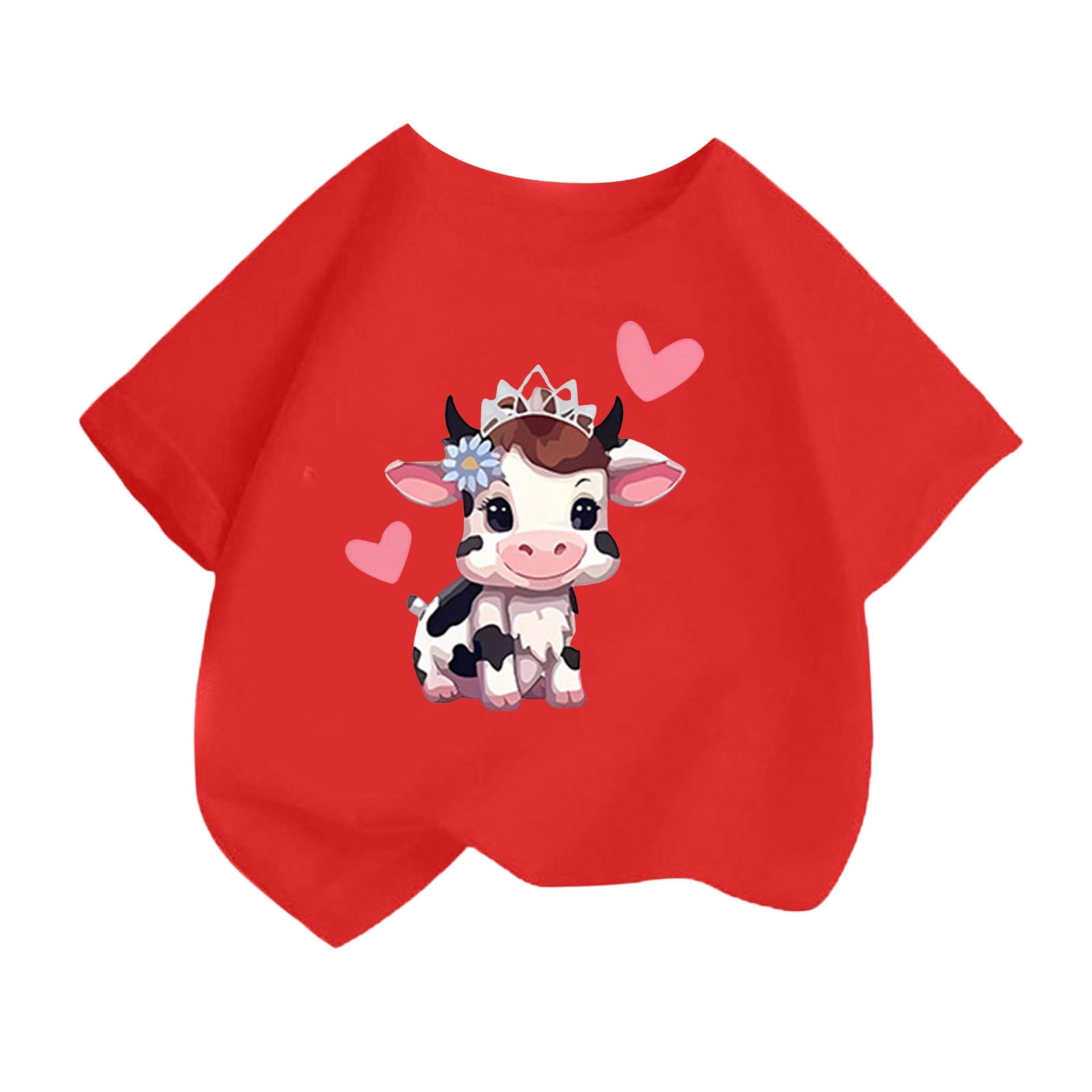 Click here for Weiyll Girls T-Shirts Cute Cartoon Cow Printed Sho... prices