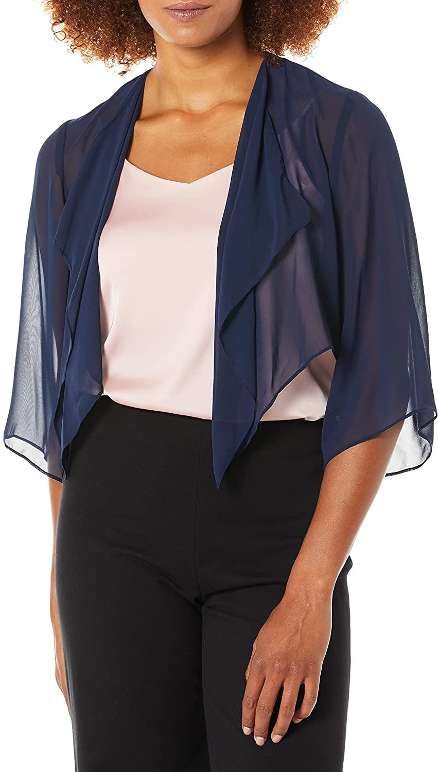 Alex Evenings Womens Short Bolero Shrug Jacket Large Navy - Walmart.com