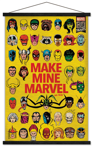 Marvel Comics - Marvel 80th Anniversary - Group Wall Poster with Wooden ...