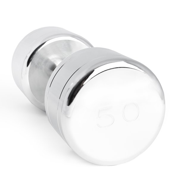CAP Barbell Chrome Dumbbell with Contoured Handle, Single, 50 lbs ...