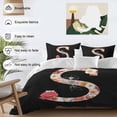 Black Letter S Flower Queen Duvet Cover Set, Watercolor Alphabet S Pink ...