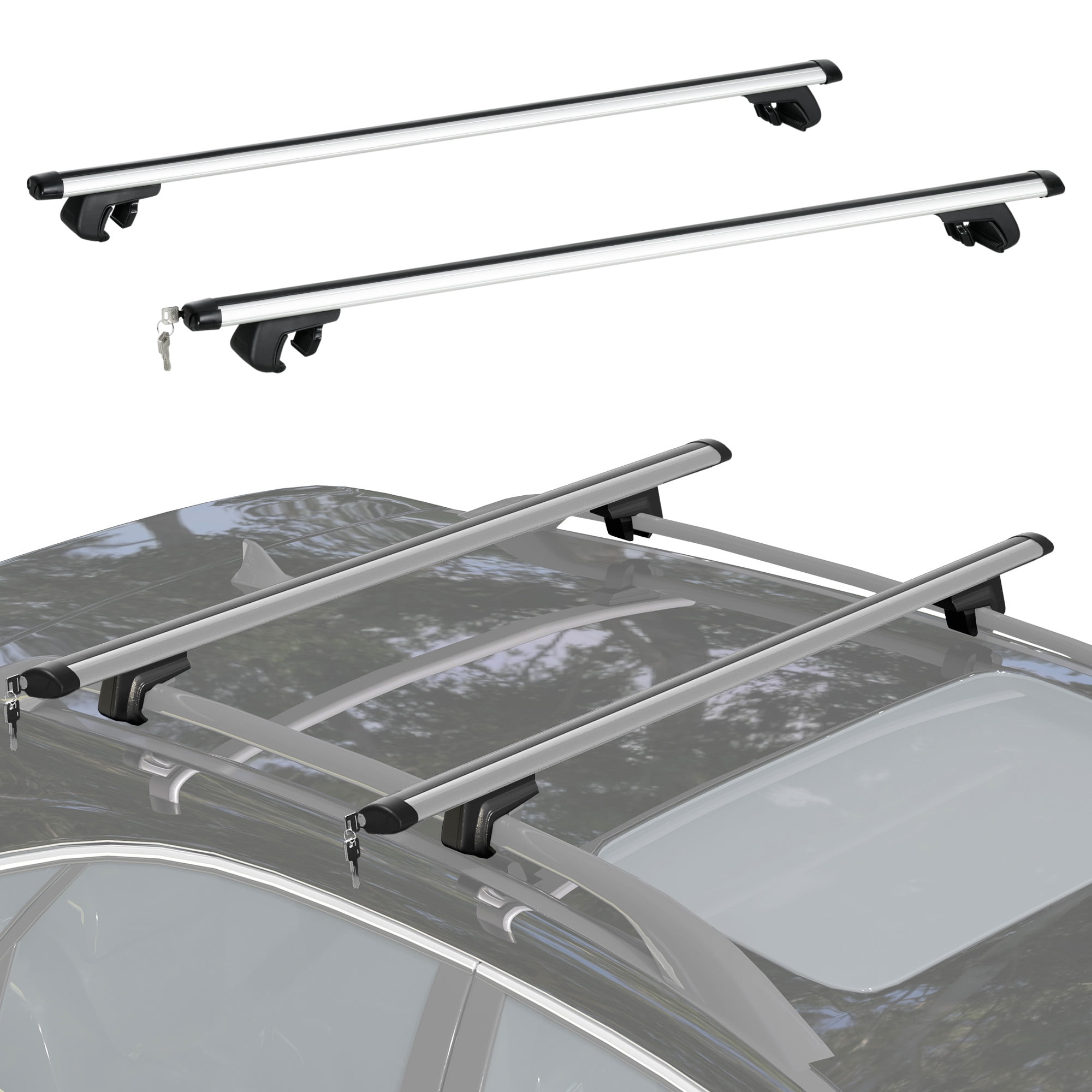 Click here for Homcom 2pc Roof Rack Car Roof Top Lockable Aluminu... prices