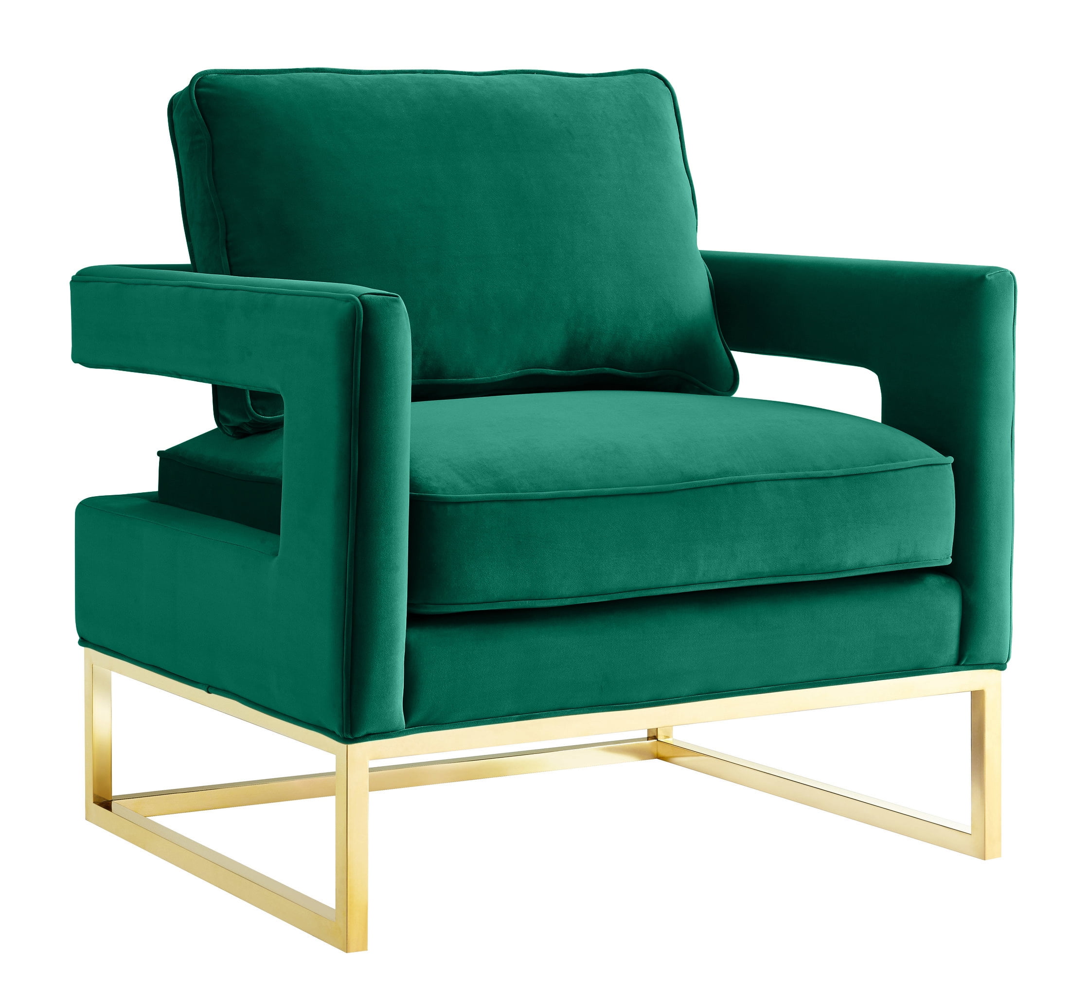 TOV Furniture Avery Green Velvet Chair With Gold Base - Walmart.com