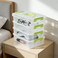 4-Tier Stackable Desktop Storage Box, Plastic Layered Organizer with ...