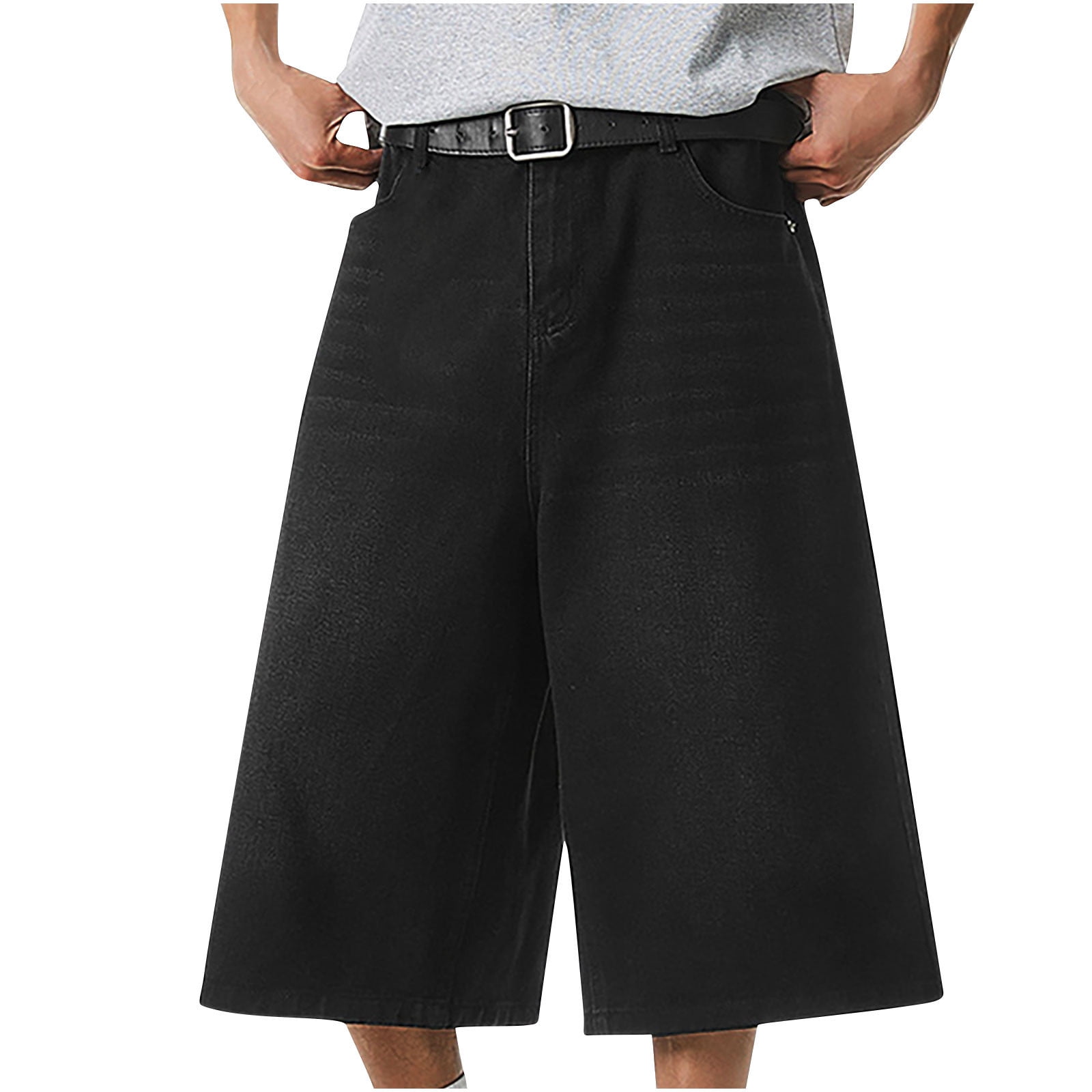Tqyyweavej Men Baggy Jean Shorts Jorts Casual Loose Fit Wide Leg Long ...