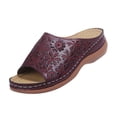 EKVAHL Women's Orthopedic Wedge Slides, Open Toe Floral Cutout Sandals ...