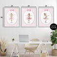 Stupell Industries Dancing Ballerinas in Pink 3 Piece Gray Framed ...