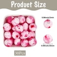 30Pcs Printed Round with Flower Pattern Silicone Focal Beads Pink 15mm ...