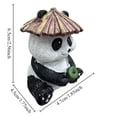 Decorative Figurine, Cute Fishing Panda Mini Statue, 1 Pack 2.6 Inch ...