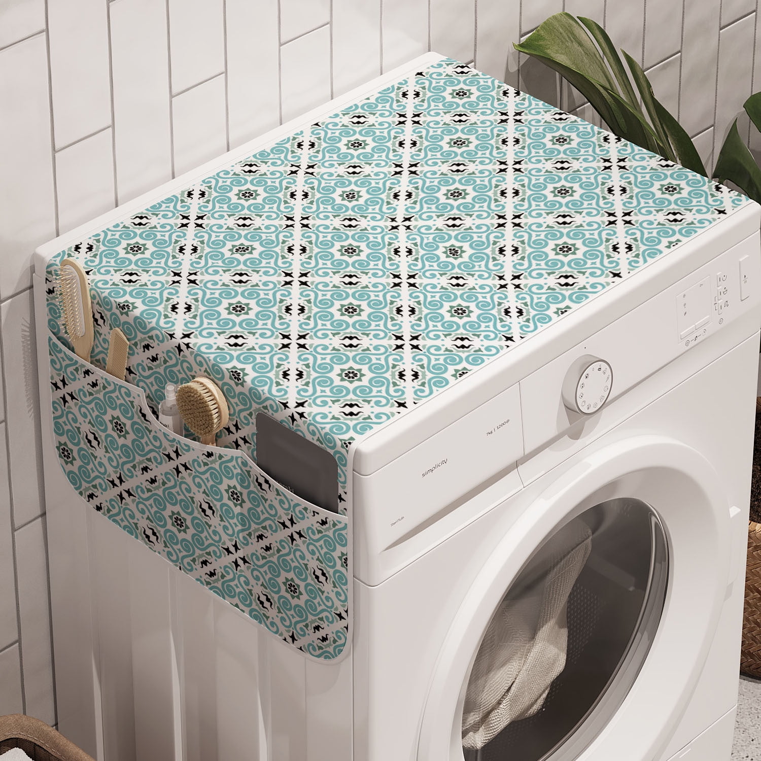 Moroccan Washing Machine Organizer, Continuous Traditional Floral ...