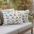 Outdoor Waterproof Pillow Covers English Alphabet Cartoon Animal Throw ...