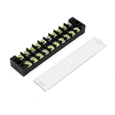 12 Position Barrier Block Terminal Strip Wire Connector TB1512L 600V15A ...