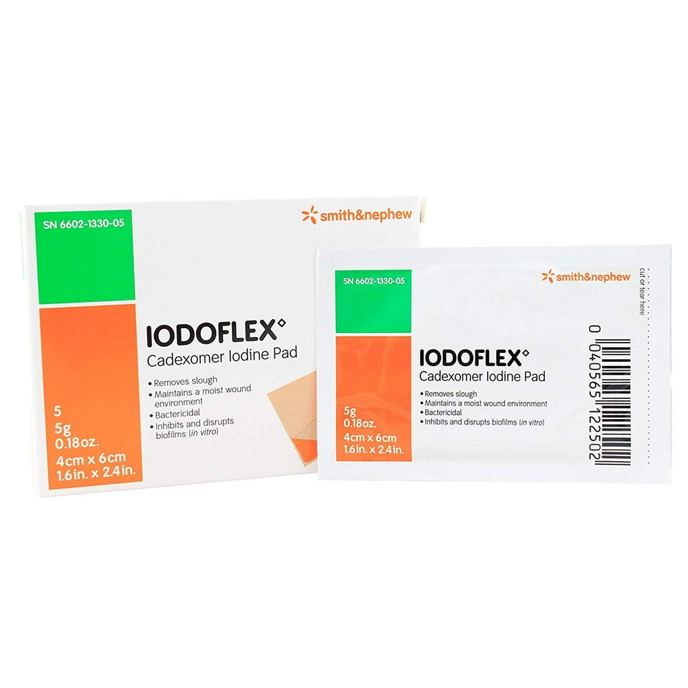 Smith & Nephew Iodoflex Cadexomer Iodine Pads, 5g (1½ in. x 2-3/8 in ...