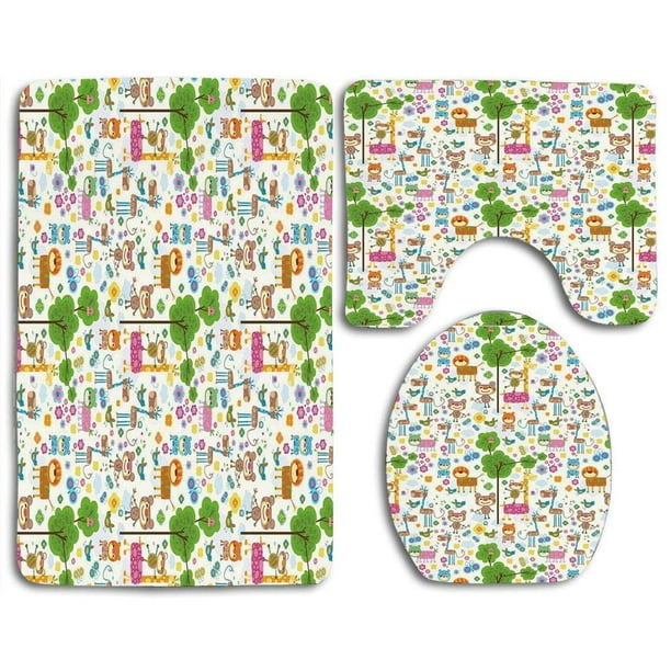 JSDART Kids Happy Friendly Jungle Giraffe Monkey Butterfly Trees ...