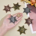 1 Set 6Pcs 3 Colors Star of David with Word Sheriff Alloy Lapel Pins ...