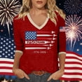 AJGRHE Women's T-Shirts Patriotic Graphic Print T Shirt Raglan Sleeve ...