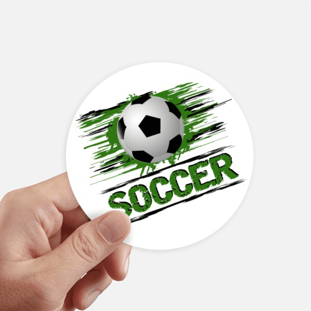 Green Soccer Football Sports Sticker Round Wall Suitcase Laptop Label ...