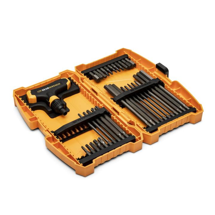 Ratcheting hex key set store