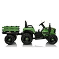 Kids Ride On Tractor with Trailer, 12V Battery Powered Electric Tractor ...