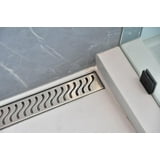 Side Outlet 16 Inch Linear Shower Drain with ABS Drain Base Flange and ...
