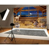 10x8ft Christmas Nativity Backdrop Nativity Stable Scene Backdrops Farm ...