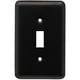 Franklin Brass Stamped Round Single Switch Wall Plate in Flat Black, 3 ...