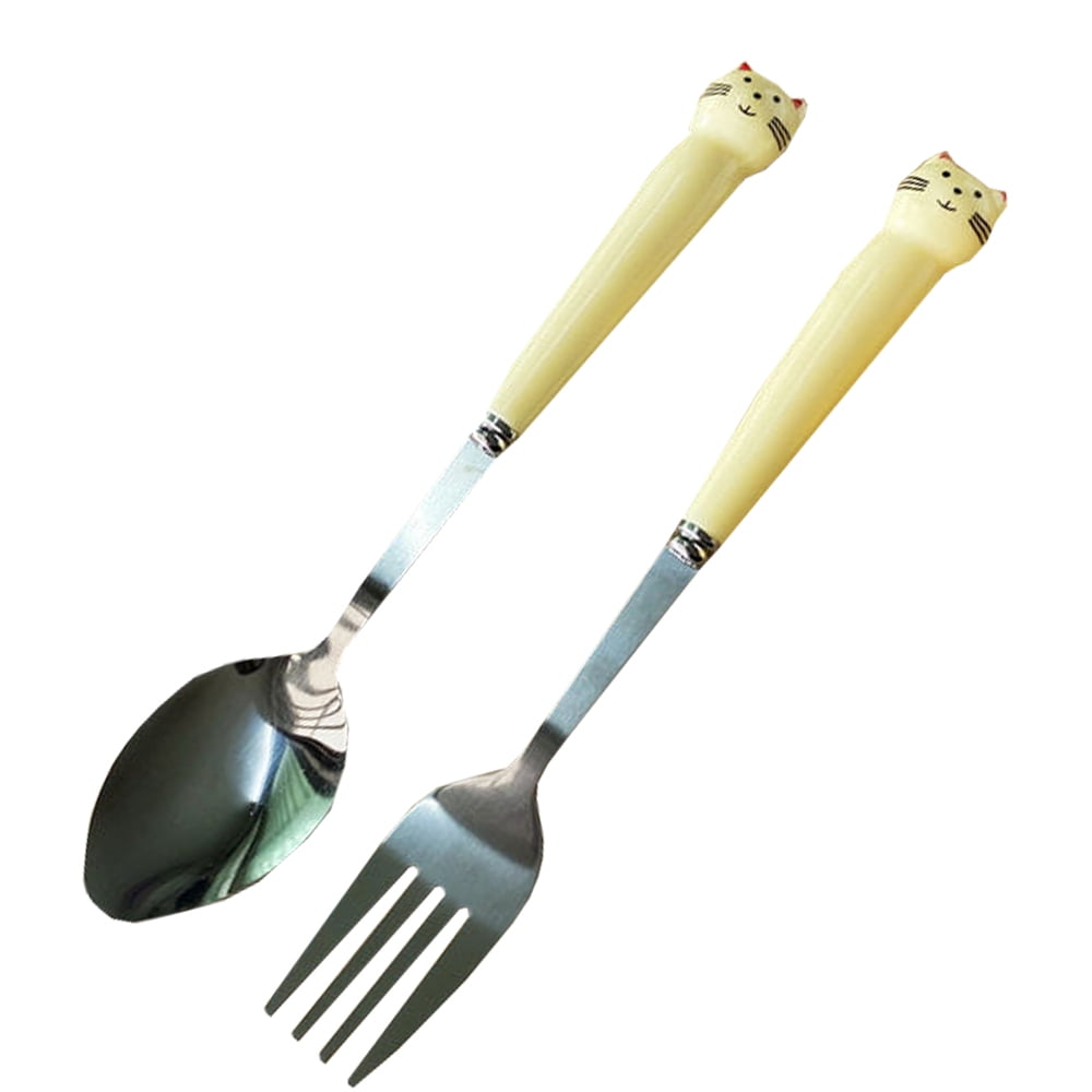 2-Piece Children Flatware Set，Dinner Utensils Spoon Fork Set - Walmart.com