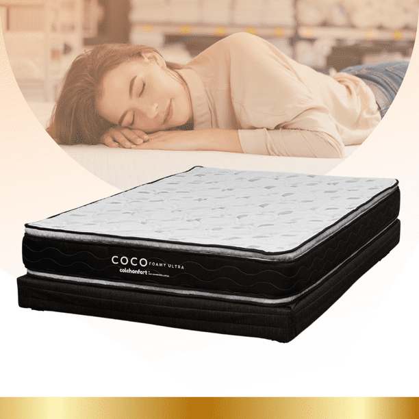 Colchón Individual Coco Doble Colchoneta 25 cm Double Comfort Soporte estructural Only Foam ...