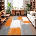 Area Rug 3x5ft, Orange Color Block Oil Painting Art Washable Rugs for ...