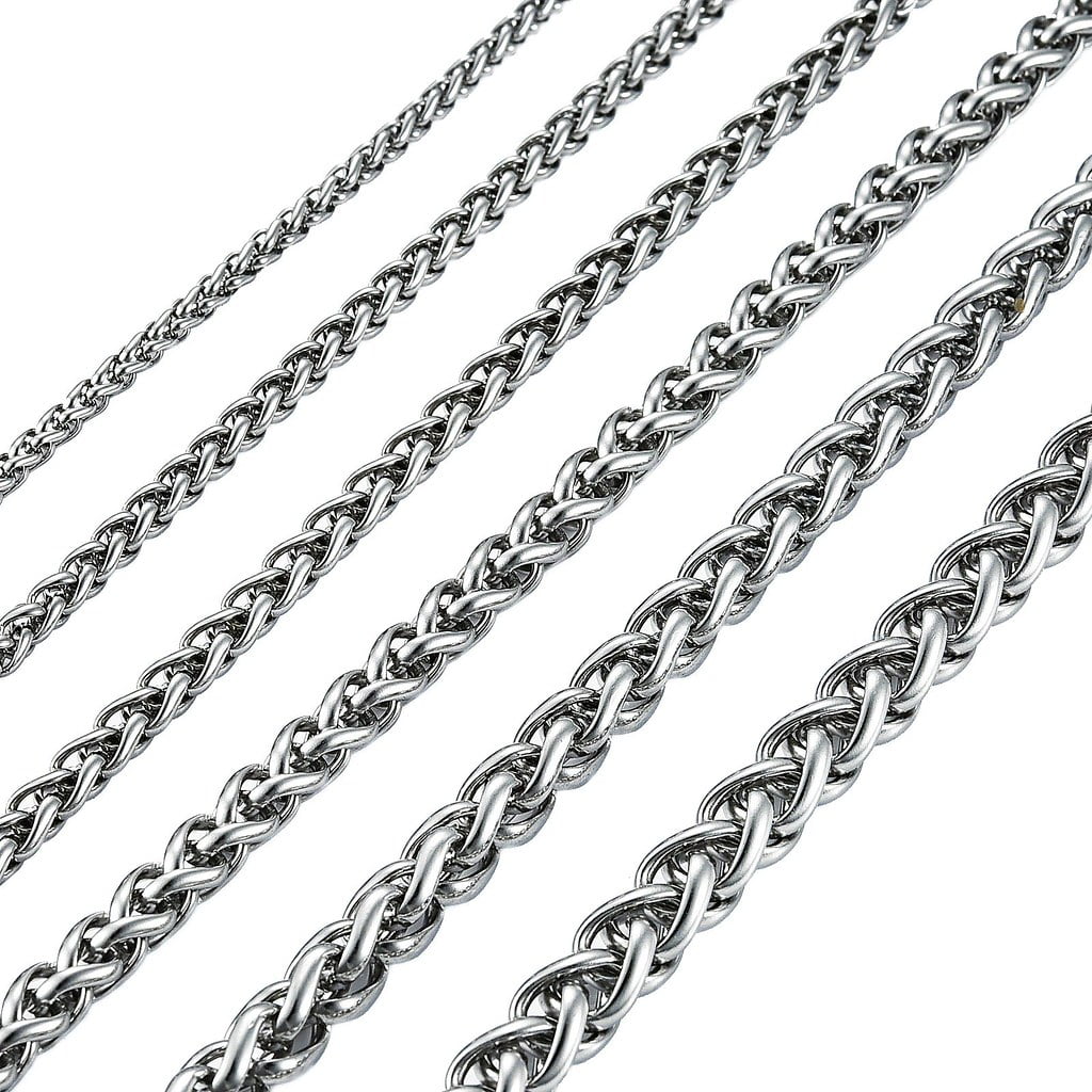 Stainless Steel Silver Wheat Braided Chain by INFINIQUE CREATIONS ...