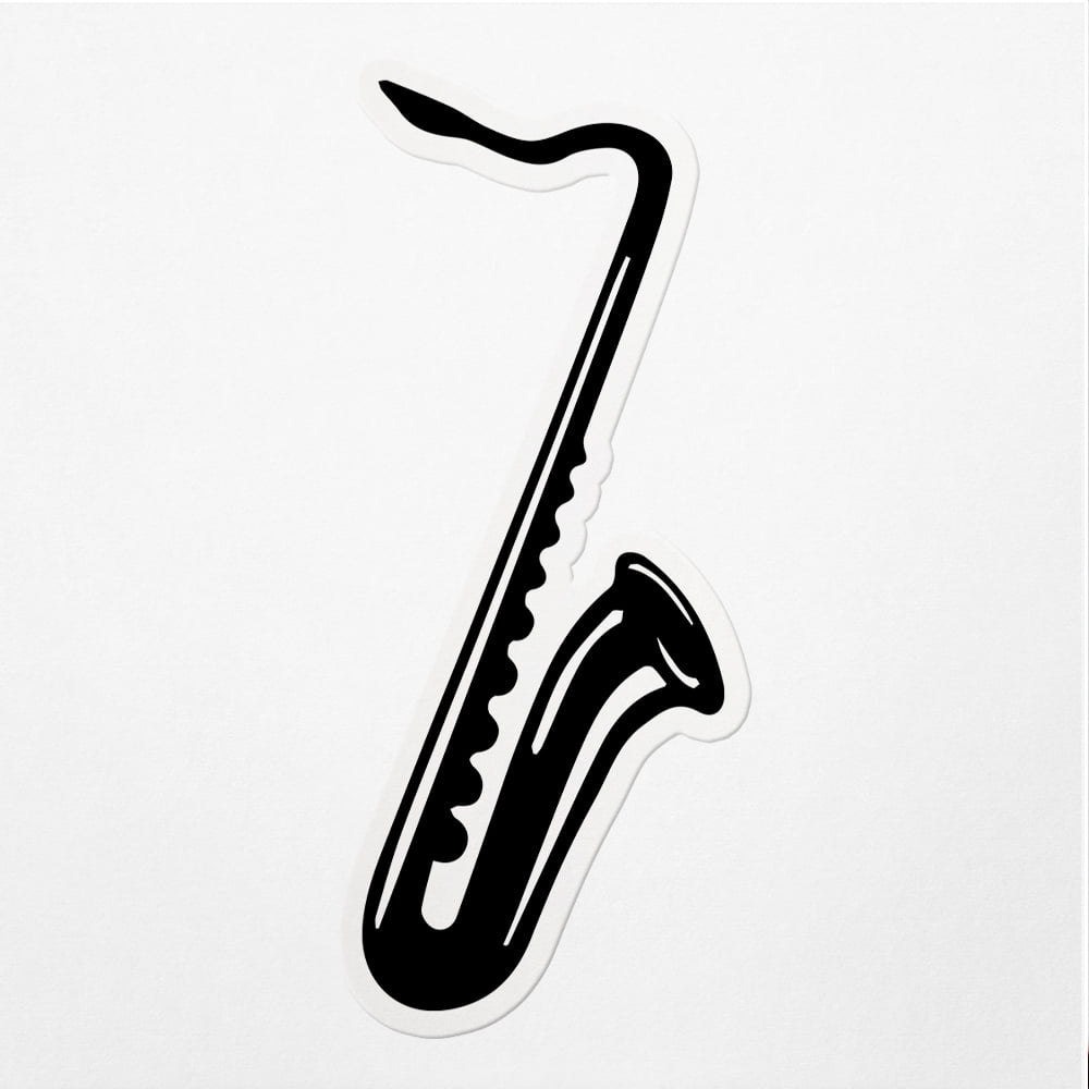 Vinyl Stickers Decals Of Saxophone Illustration - Waterproof - Apply On ...