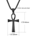 Ankh Cross Pendant Necklace for Womens Mens Gold Black Silver Tone ...